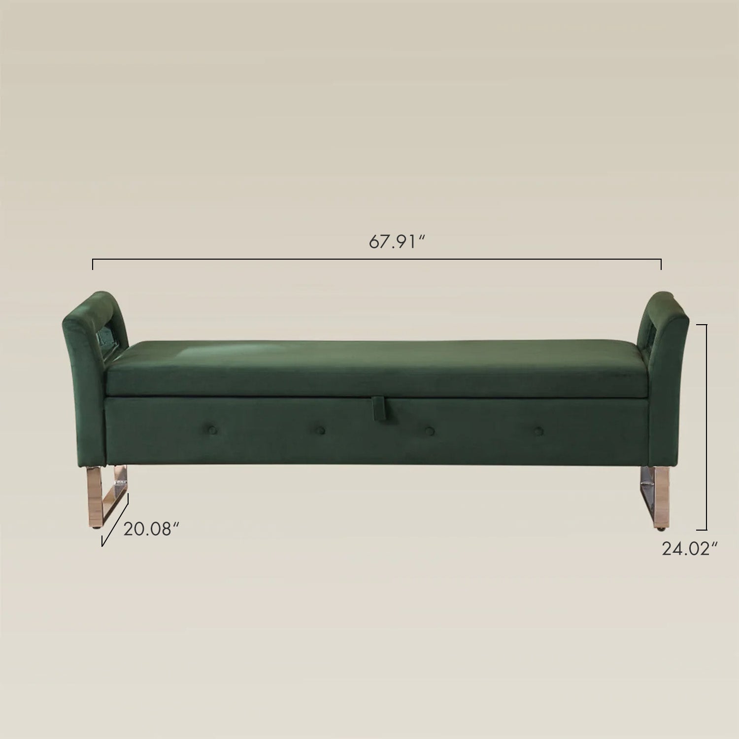 LoungeDock: Velvet Armrest Storage Bench – BoxKing